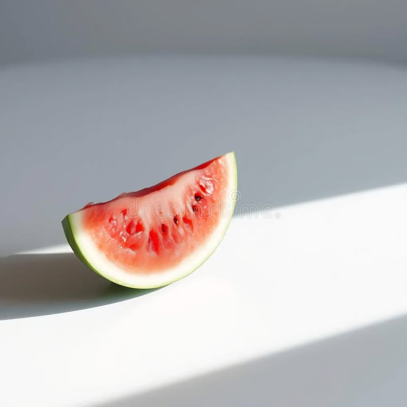 Single Pink Watermelon Slice Stock Illustration - Illustration of white ...