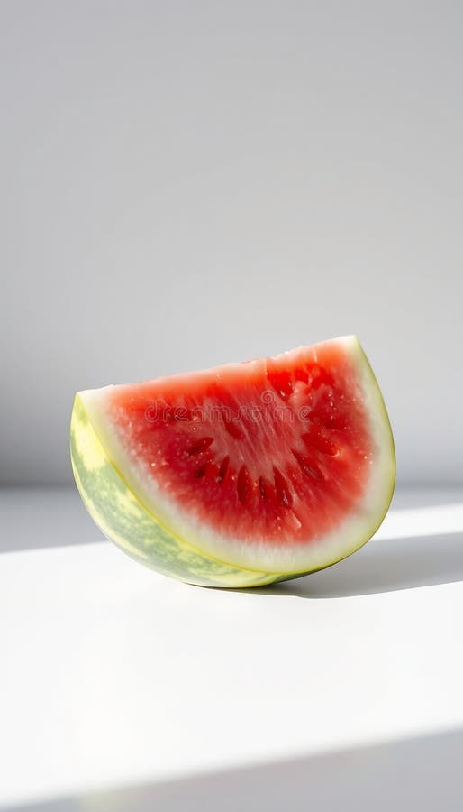 Single Pink Watermelon Slice Stock Illustration - Illustration of gray ...