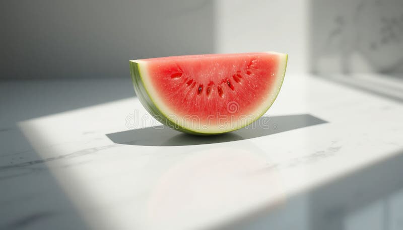 Single Pink Watermelon Slice Stock Illustration - Illustration of ...
