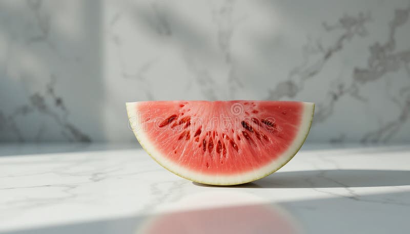 Single Pink Watermelon Slice Stock Illustration - Illustration of ...