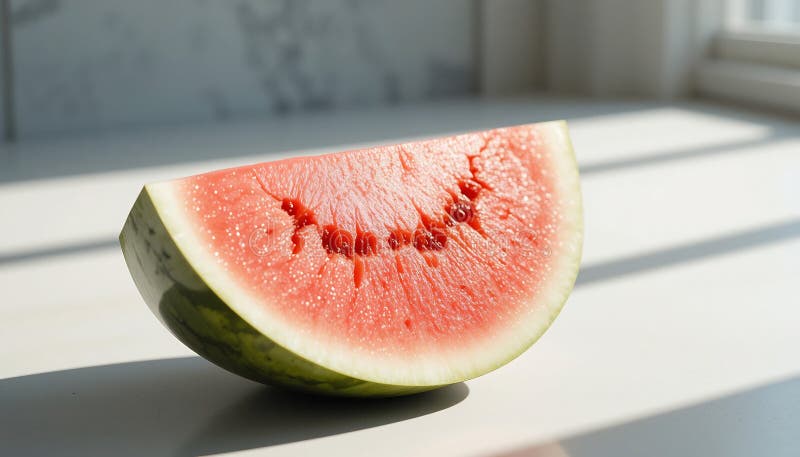 Single Pink Watermelon Slice Stock Illustration - Illustration of ...