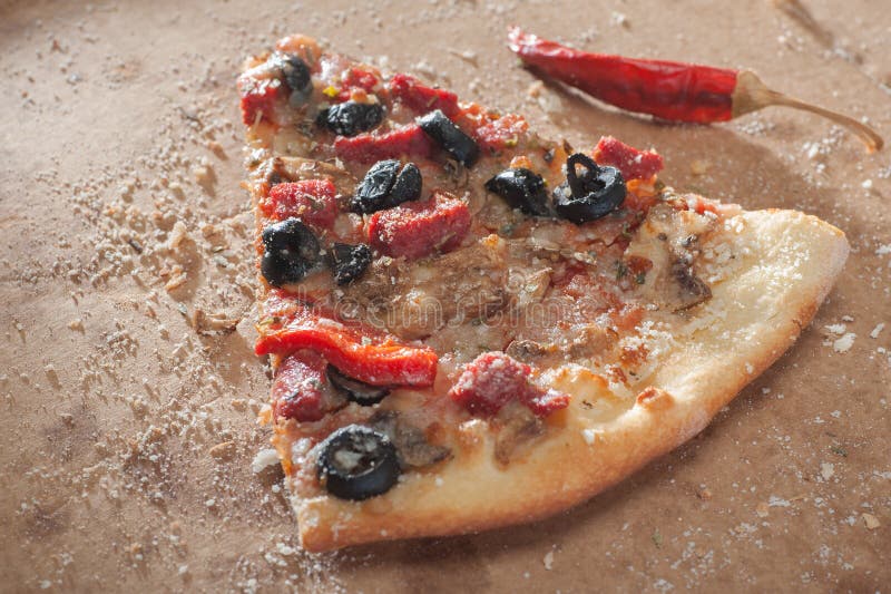 Single Pizza Slice stock image. Image of bacon, food - 46480347