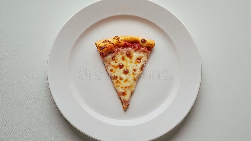 A Single Pizza Slice Placed on a Round, White Plate for National Pizza ...