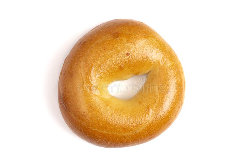 Single Plain Bagel on a White Background Stock Image - Image of bagel ...