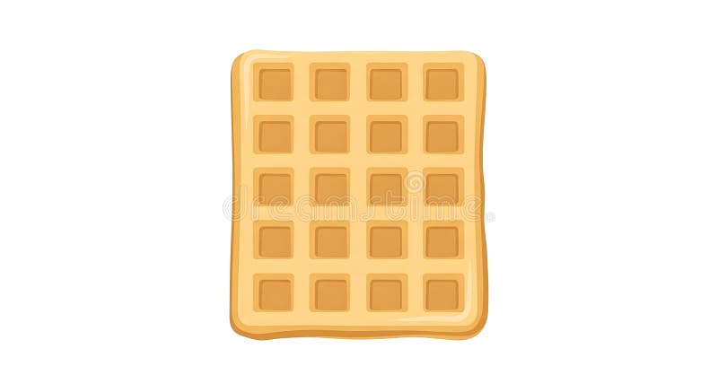 Single Plain Waffle, Top View Illustration Stock Illustration ...