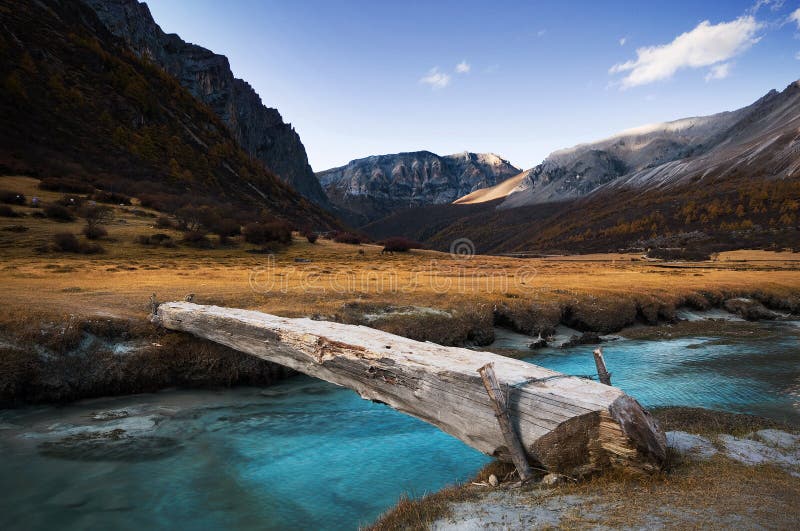 Single-plank bridge stock image. Image of pilgrimage - 11889393