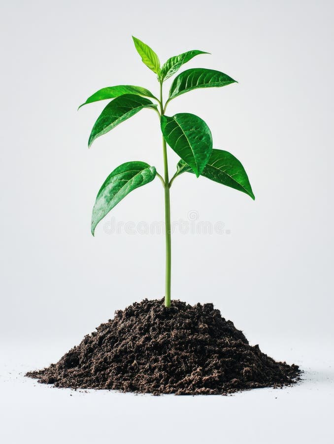 A Single Plant Sprout in Soil Stock Image - Image of agriculture ...