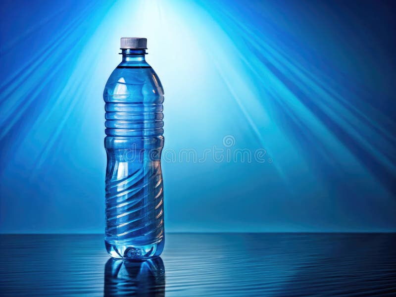 A Single Plastic Bottle Against a Vibrant Blue a Powerful Visual ...
