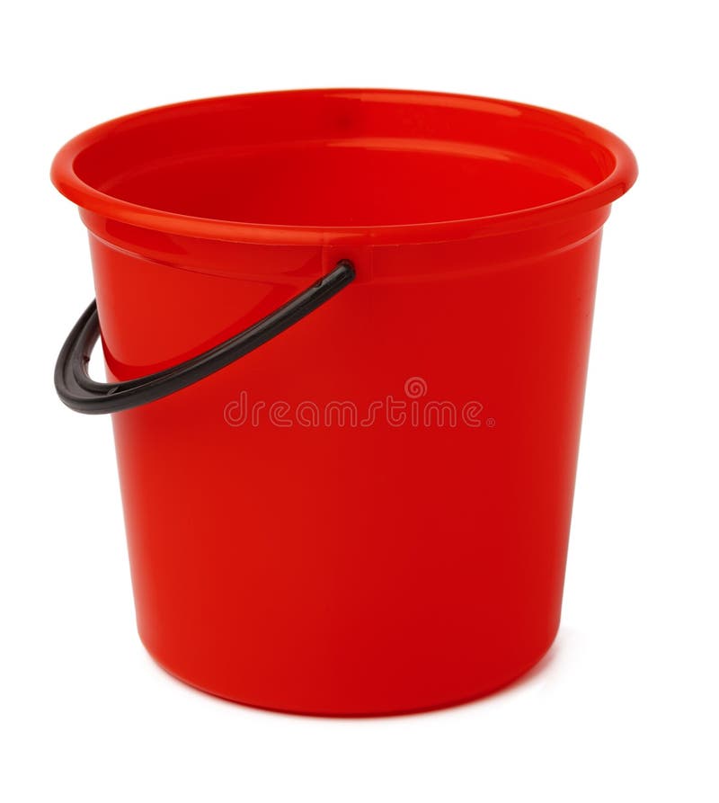 Single Plastic Bucket Isolated on a White Background Stock Image ...