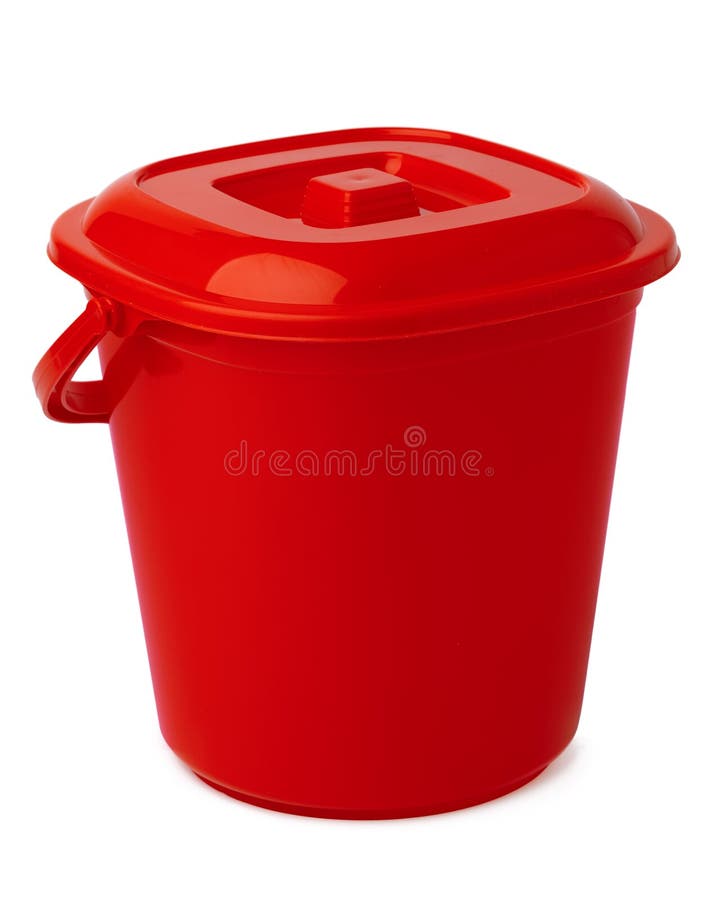 Single Plastic Bucket Isolated on a White Background Stock Image ...