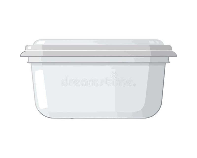 Single Plastic Container with Lid for Food Stock Vector - Illustration ...