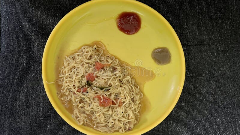 Single Plate Containing Noodles with Sauces Stock Photo - Image of cook ...