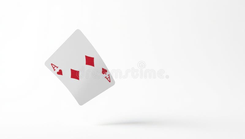 A Single Playing Card Flipping in the Air, Isolated on White , Game ...