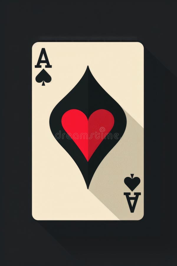A Single Playing Card with a Heart Symbol Stock Illustration ...