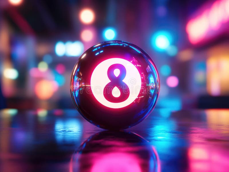 A Single Pool Ball with the Number 8 on it Stock Photo - Image of ...