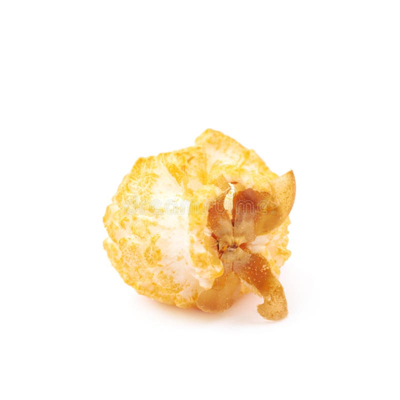 Single Popcorn Flake Isolated Stock Photo - Image of food, cinema: 85481444