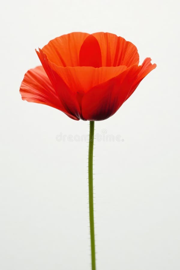Single Poppy Bloom, Intense Color, Crisp White Backdrop, Color, Botany ...