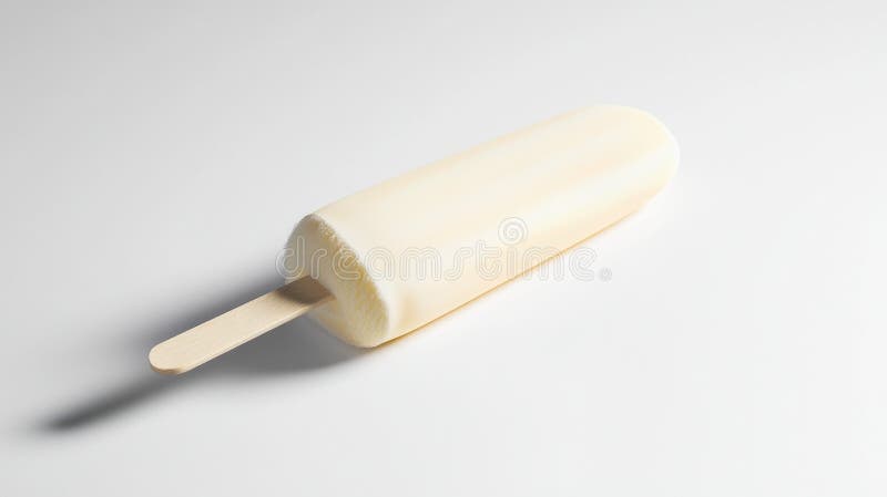A Single Popsicle Sitting on a White Surface with a Shadow Underneath ...