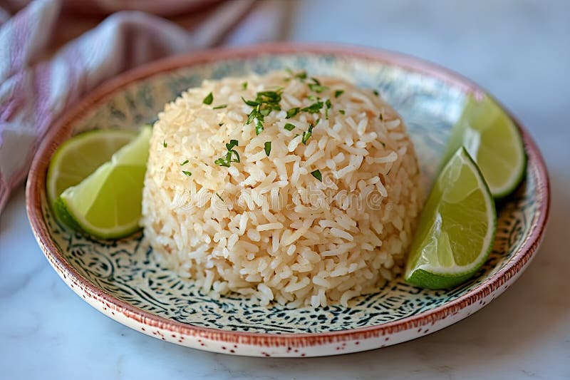 A Single Portion of Fried Rice Styled on a Pastel Ceramic Plate with ...