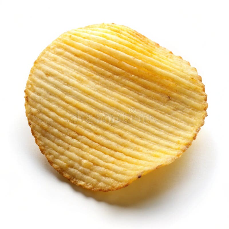 Single Potato Chip Close-up on a White Background Stock Illustration ...