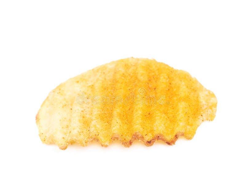 Single Potato Chip Crisp Isolated Stock Photo - Image of closeup, snack ...