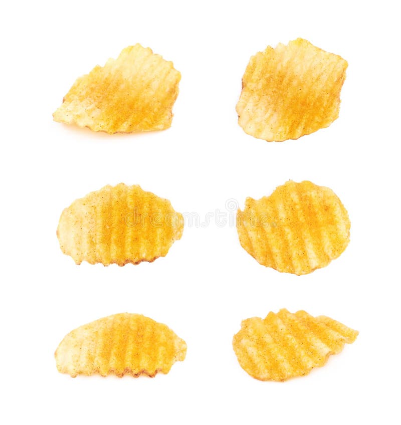 Single Potato Chip Crisp Isolated Stock Photo - Image of closeup, snack ...