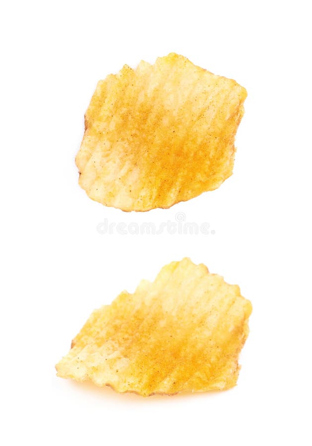 Single Potato Chip Crisp Isolated Stock Photo - Image of closeup, snack ...