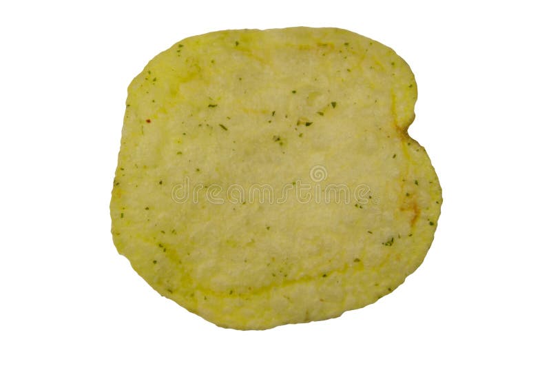 Single Potato Chip Isolated on White Background Stock Photo - Image of ...