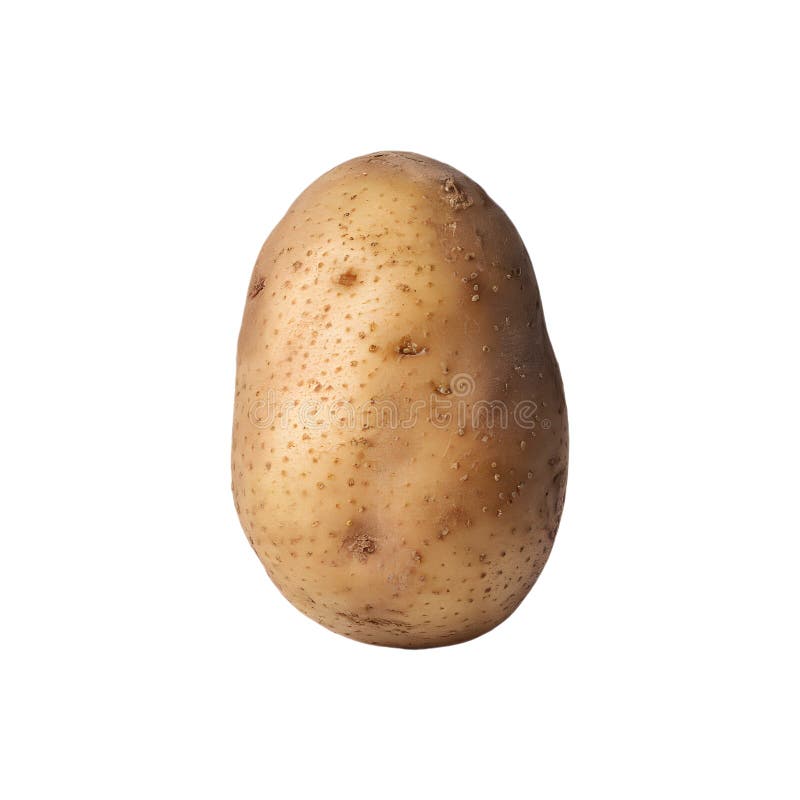 Single Potato with Light Brown Hue, Dark Spots, Centrally Positioned on ...