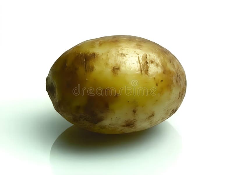 Single Potato, Brown Skin, Textured Surface, White Background, Close-up ...