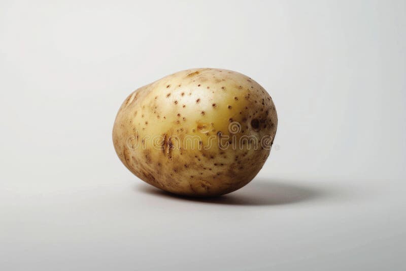 A Single Potato Sitting on a White Surface Stock Image - Image of ...