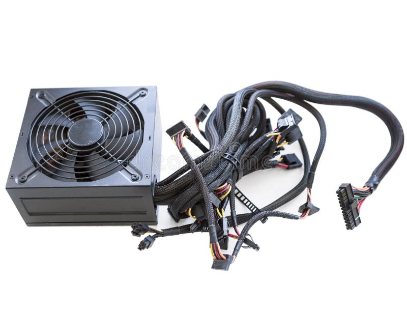 Single Power Supply for PC Isolated on White Background Stock Photo ...