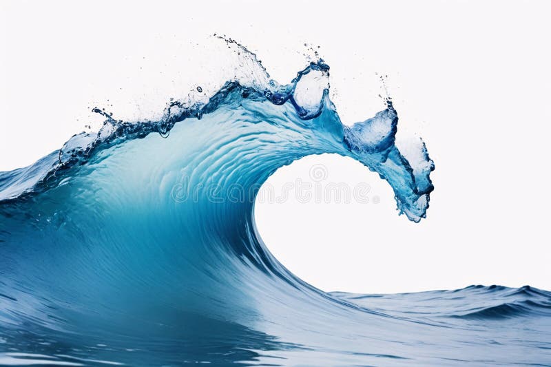 A Single, Powerful Ocean Wave Crests and Breaks, Capturing the Raw ...