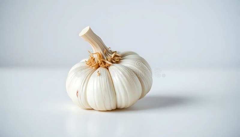 Single Garlic Bulb: a Pristine Minimalist Still Life Stock Image ...