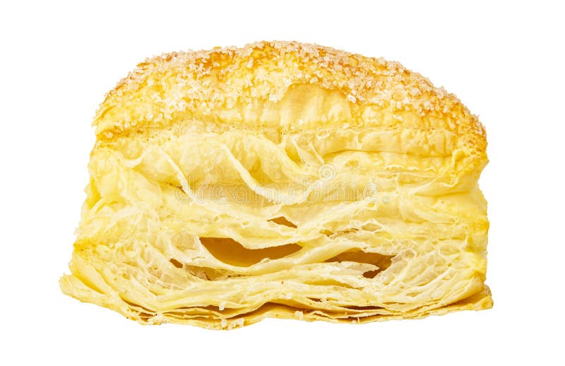 Single Puff Pie with Filling Isolated on White Stock Image - Image of ...