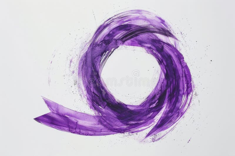 A Single Purple Circle on a Plain White Surface Stock Image - Image of ...