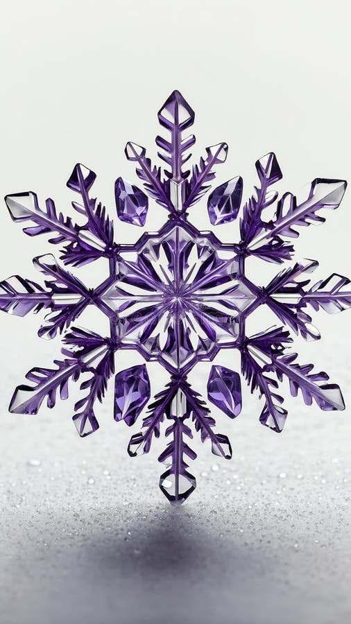 A Single Purple Snowflake is Highlighted Against a Pur Ai Generated ...