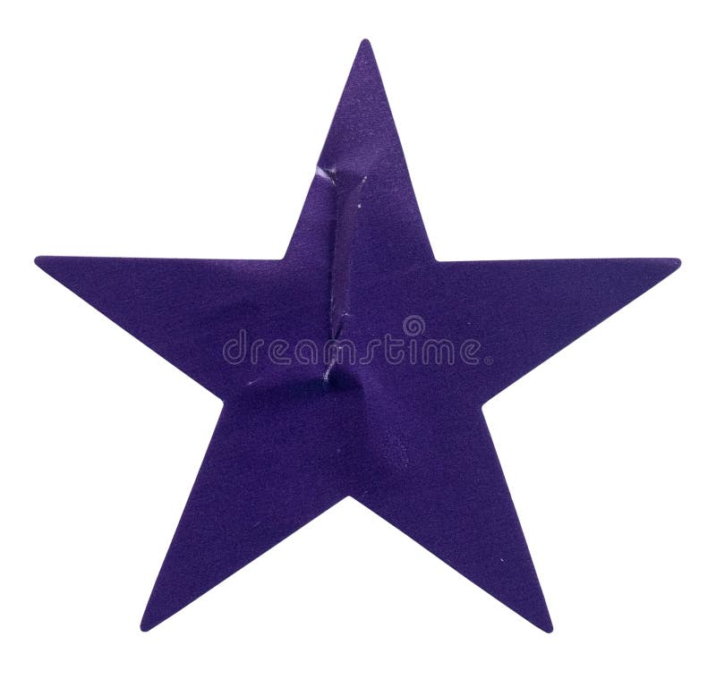 Single Purple Star Sticker Isolated on White Stock Image - Image of ...