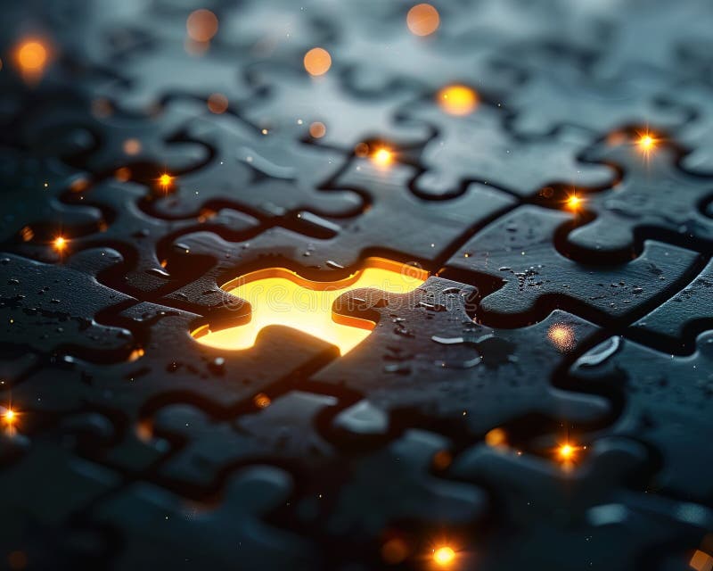 A Single Puzzle Piece Glowing among Ordinary Ones Representing the ...