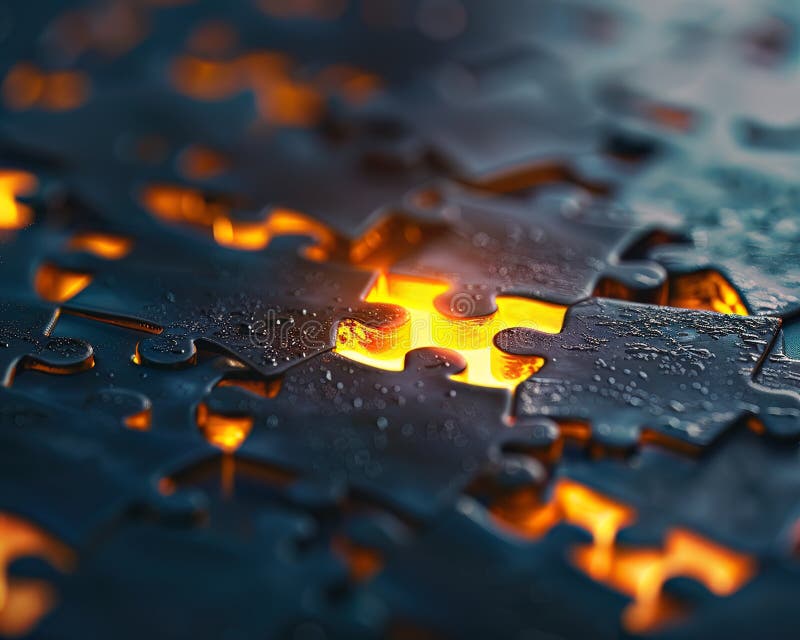 A Single Puzzle Piece Glowing among Ordinary Ones Representing the ...