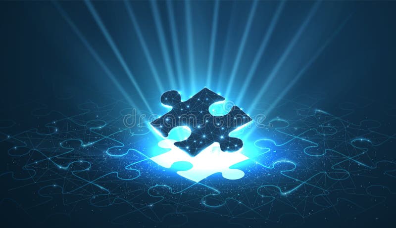 Abstract 3D Puzzle Design Element . Vector Stock Illustration ...