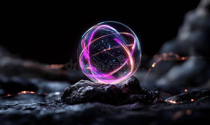 Single Qubit Represented As a Glowing Sphere Stock Image - Image of ...