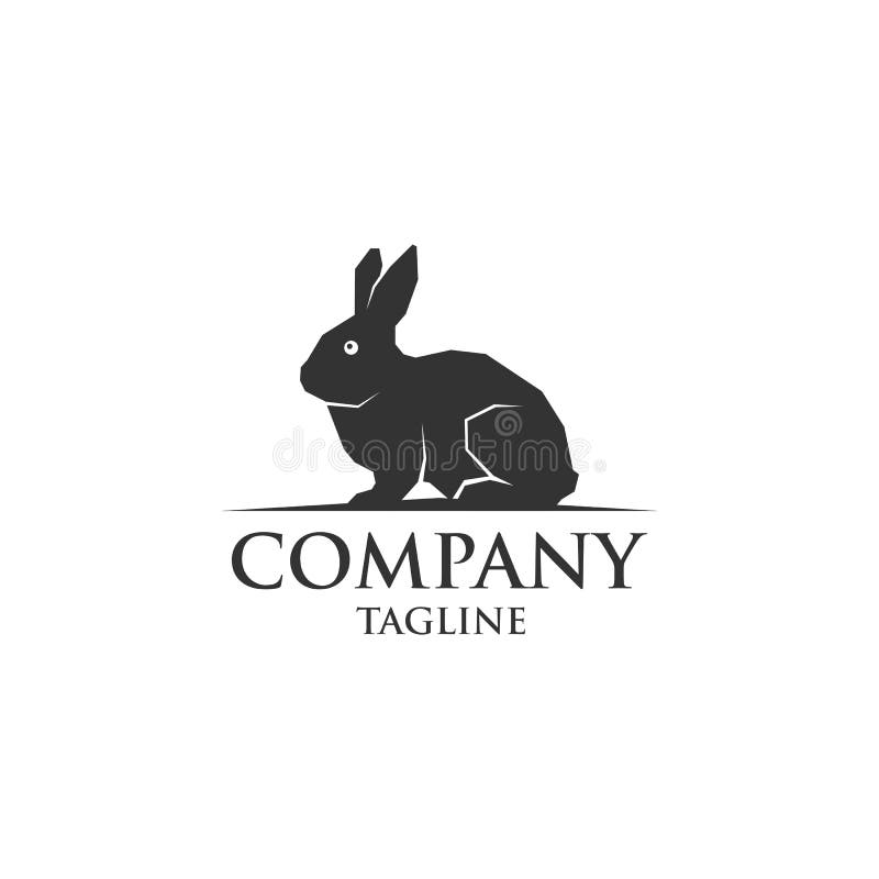 Rabbit Logo Template. Retro Vector Stock Vector - Illustration of play ...
