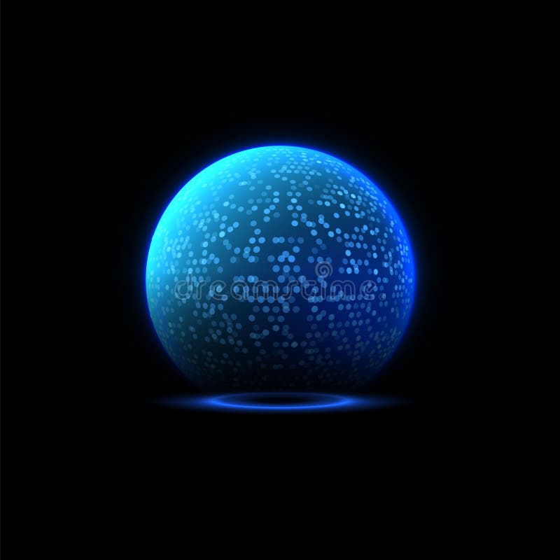 Radiant Blue Sphere Shield Vector Illustration Stock Vector ...