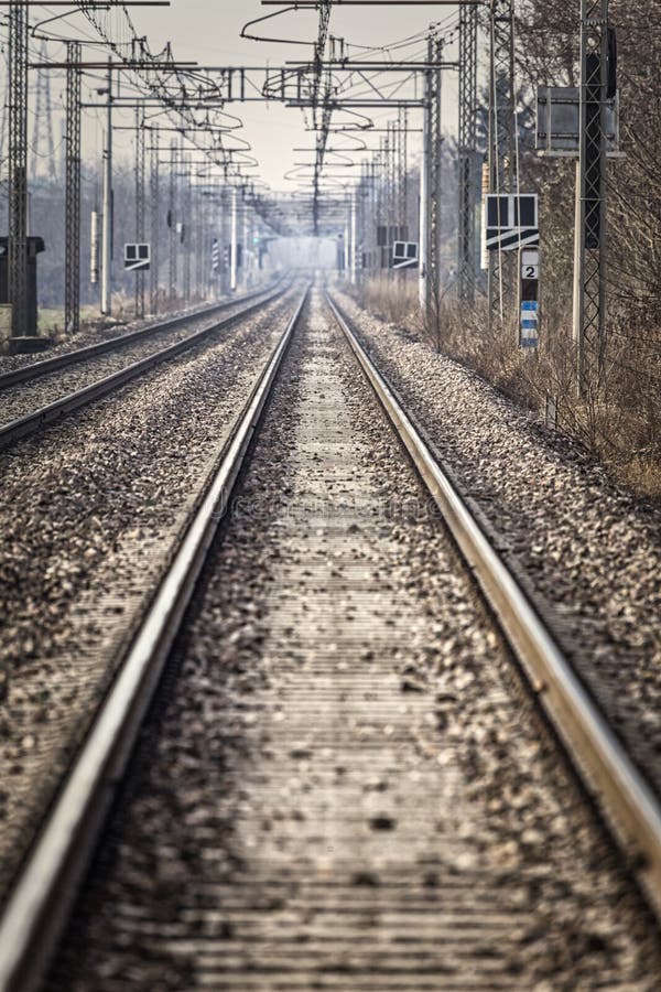 Single Rail, Railroad Railway - Oneway Stock Photo - Image of bahn ...