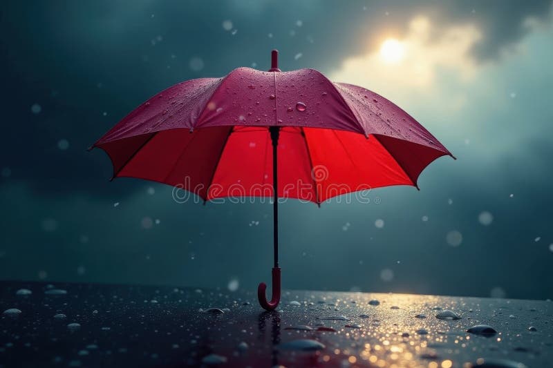 Single Rain Drop on Umbrella Dark Cloud Overhead Weather Dark Stock ...