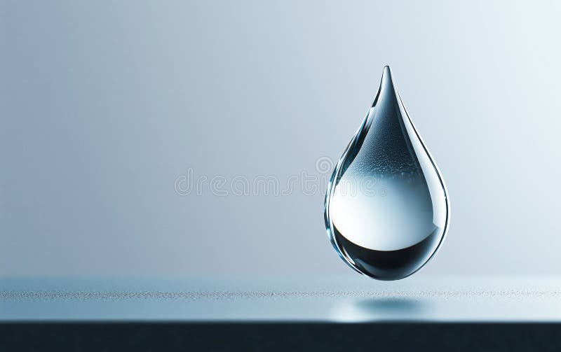 A Single Raindrop Hovers Above Smooth Surface Reflecting Light in ...