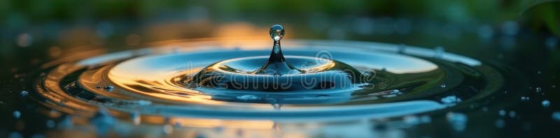 Single Raindrop Impact, Perfect Circle Ripple , Single, Detail Stock ...
