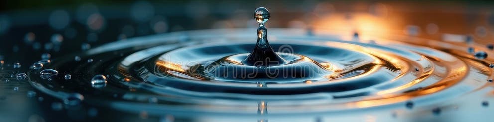 Single Raindrop Impact, Perfect Circle Ripple , Serenity, Diffusion ...