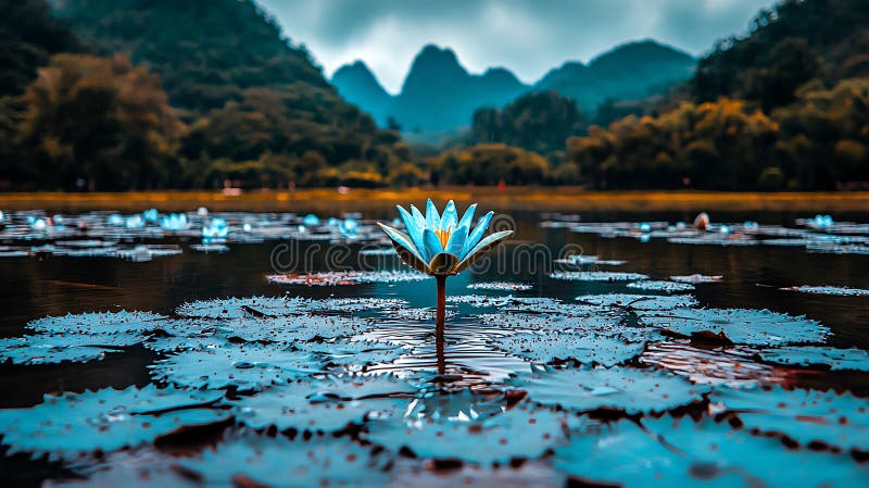 Single Raindrop on Leaf in Calm Nature Scene Stock Illustration ...